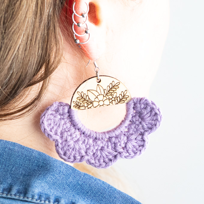 Free Flower Earrings Crochet Pattern + SVG Cut File - You Should Craft